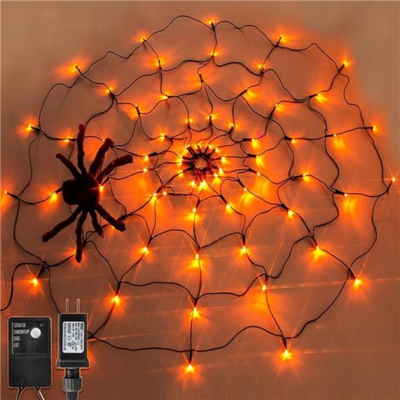Holiday | Copy Spider Webs Halloween Decoration 325ft 7 Orange Led ...
